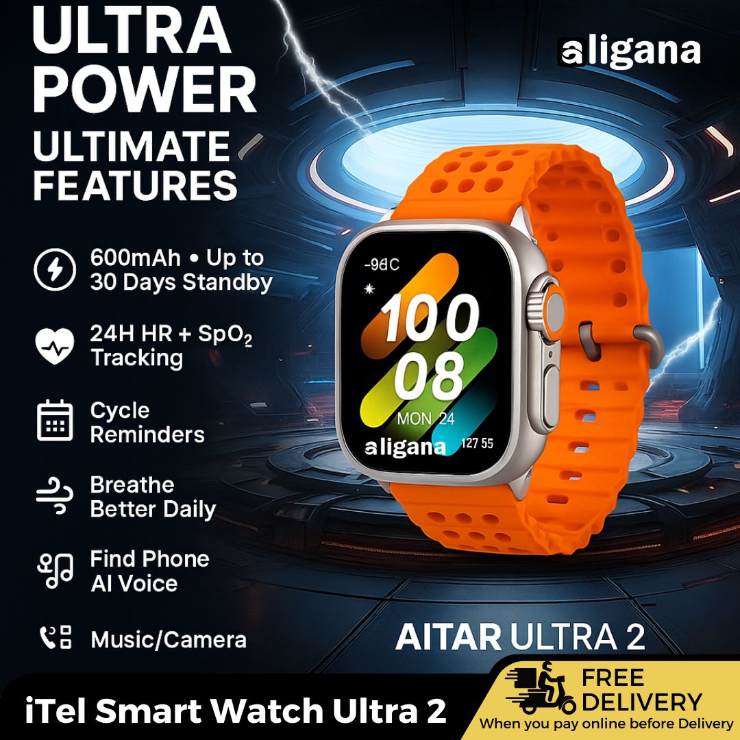 iTel Smart Watch Ultra 2 – 2.0" IPS Display, 600mAh Battery, 24H Heart ...